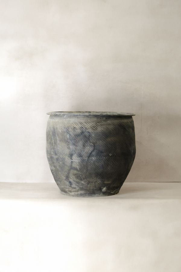 Big Old Grey Textured Asian Pot - L021 - Botanical Boys