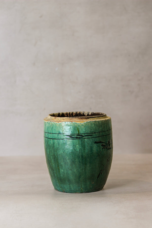 Vintage Emerald Green Pot - No 3 - Botanical Boys