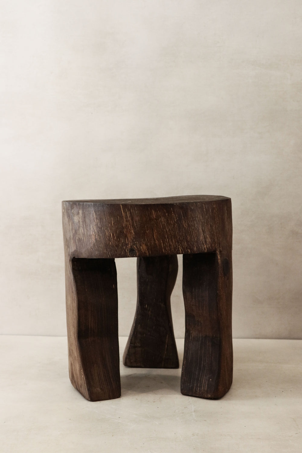 Hand Carved Wooden Stool\Side Table - 47.3 - Botanical Boys
