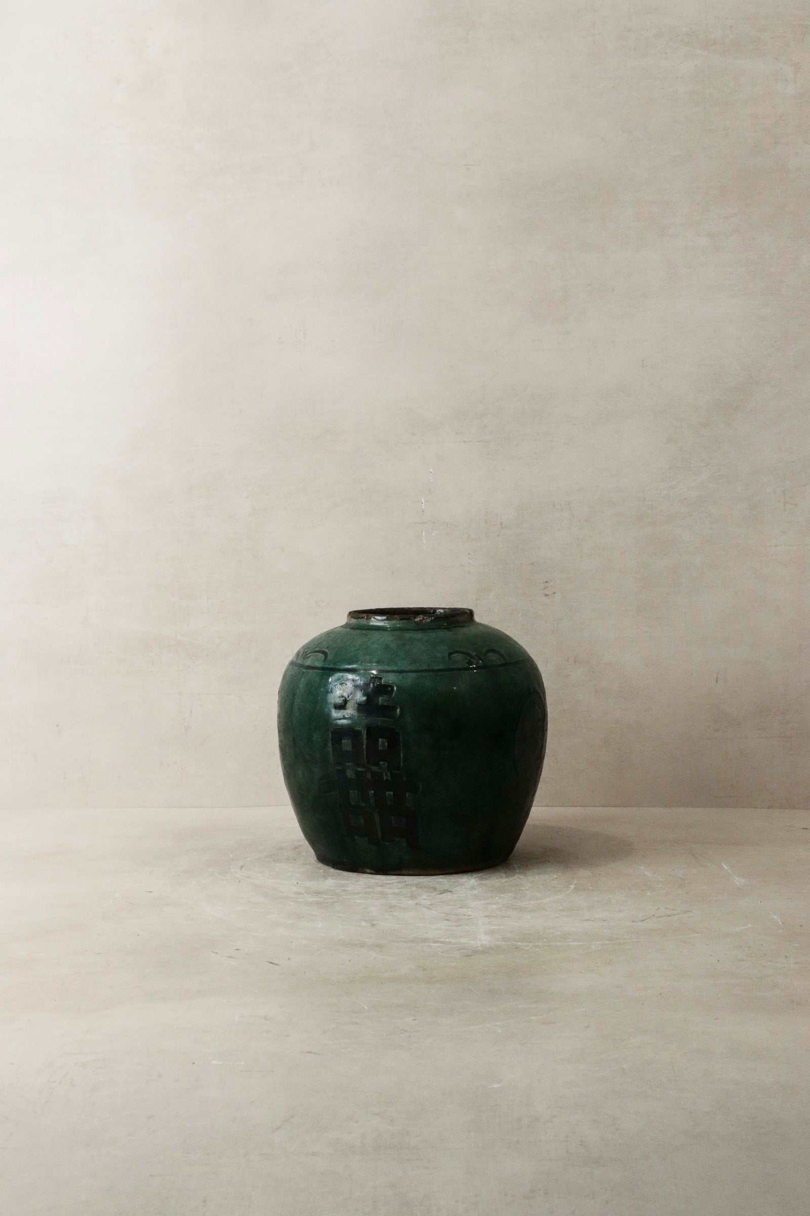 Old Turquoise Asian Pot No2 - Botanical Boys