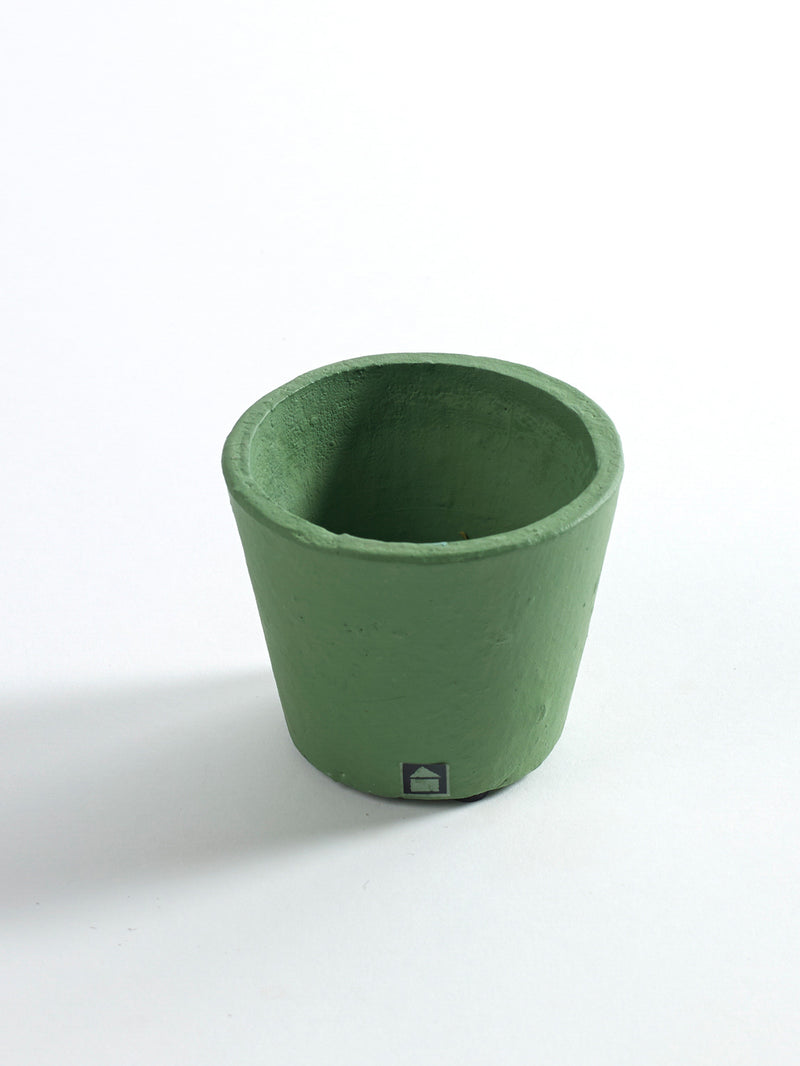 Handpainted Forest Green Pot 8cm x H7cm - Botanical Boys