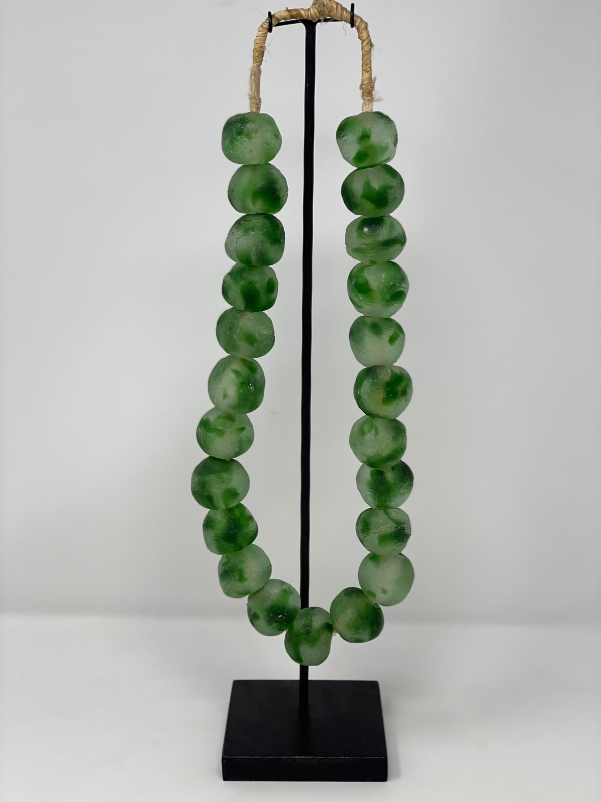 Ghana Glass beads Green Large - Botanical Boys